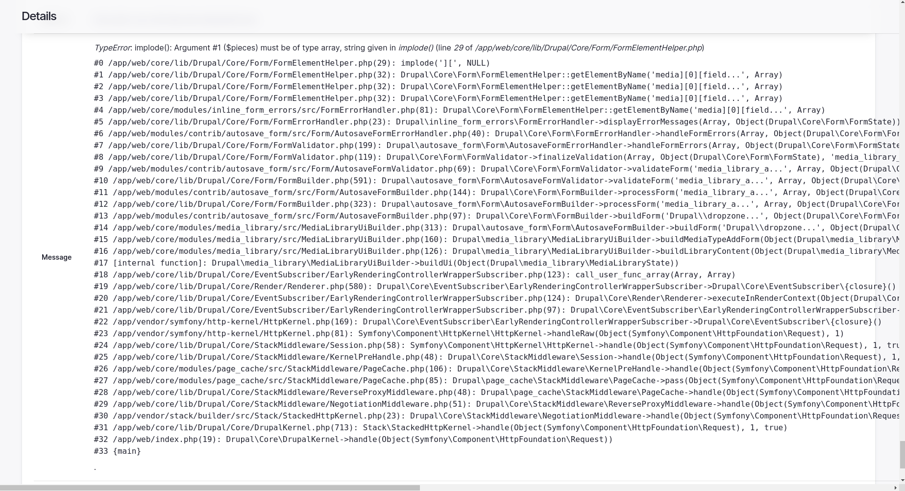 TypeError: implode(): Argument #1 ($pieces) must be of type array, string given in implode ...